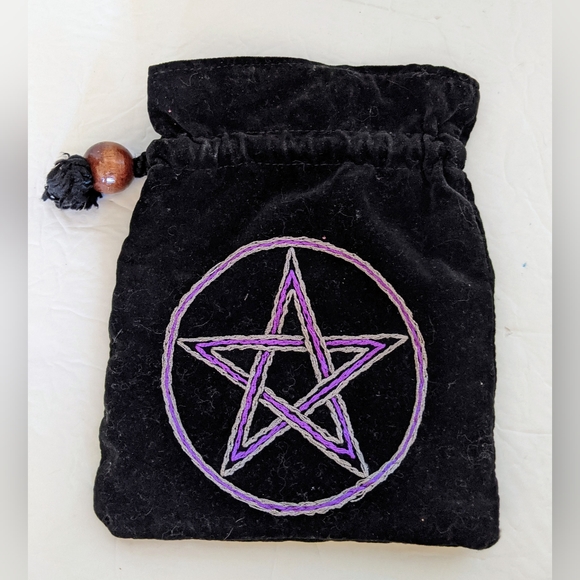 Bags | Gothic Pentacle Velvet Pouch Pentagram Satin Embroidered Tarot Bag | Poshmark